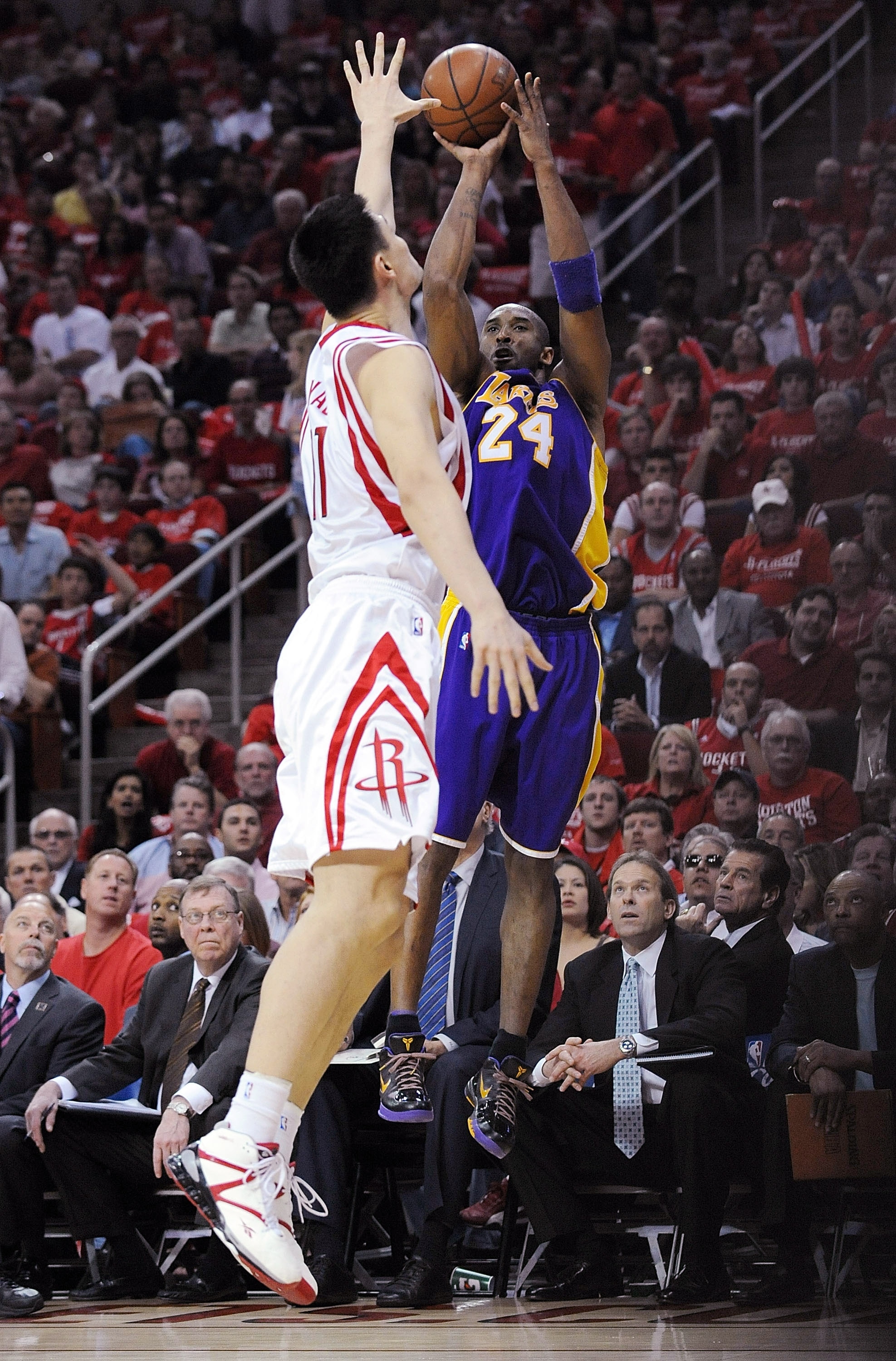 Kobe Bryant Blocks Yao Ming